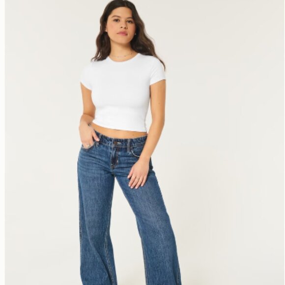 Hollister | Tops | Seamless Fabric Longline Crew Baby Tee | Poshmark